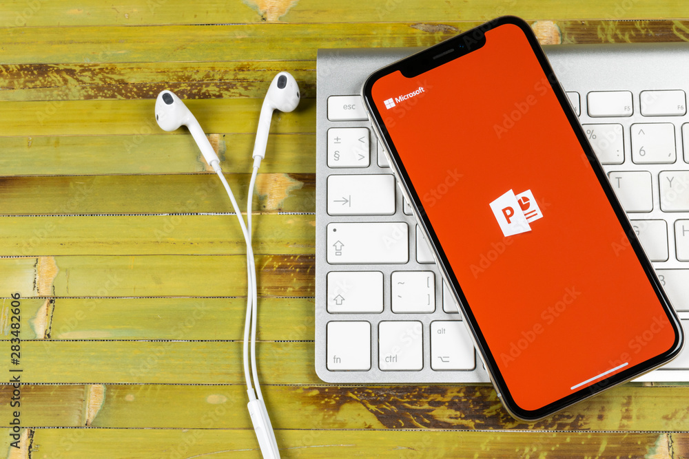 Sankt-Petersburg, Russia, June 2, 2018: Microsoft office Powerpoint ...