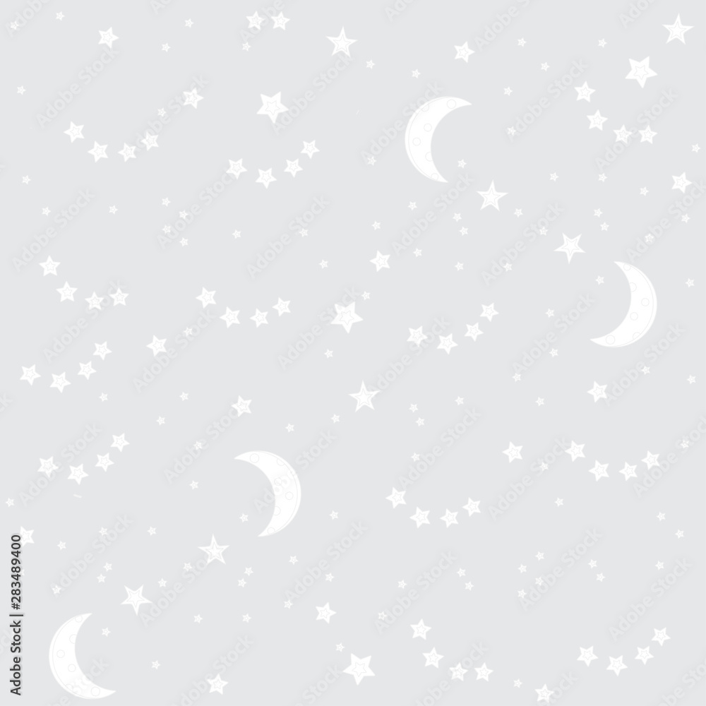 Vetor do Stock: Night sky background with moon and stars. Vector ...