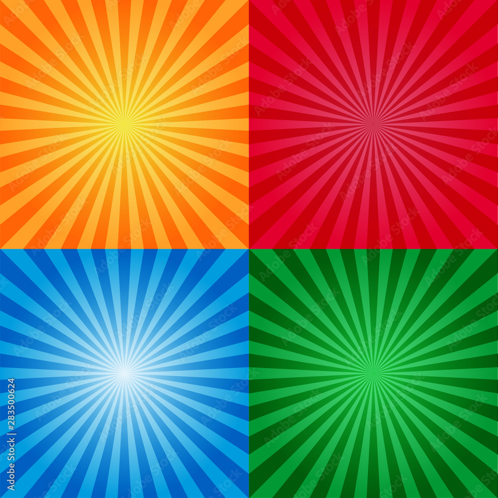 Vintage or retro sunburst background templates. Sunburst yellow red ...