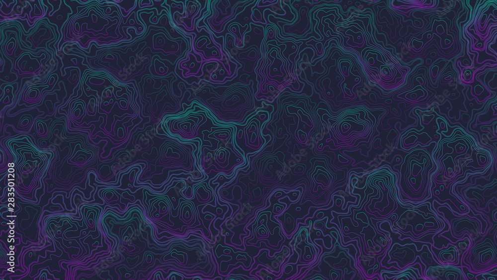 Abstract Topographic Contour Map Psychedelic Background. Ultra High ...