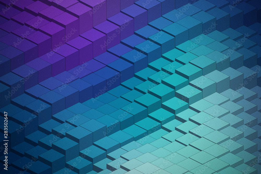 3D Technological Blocks Waveform Structure Retrowave Abstract ...