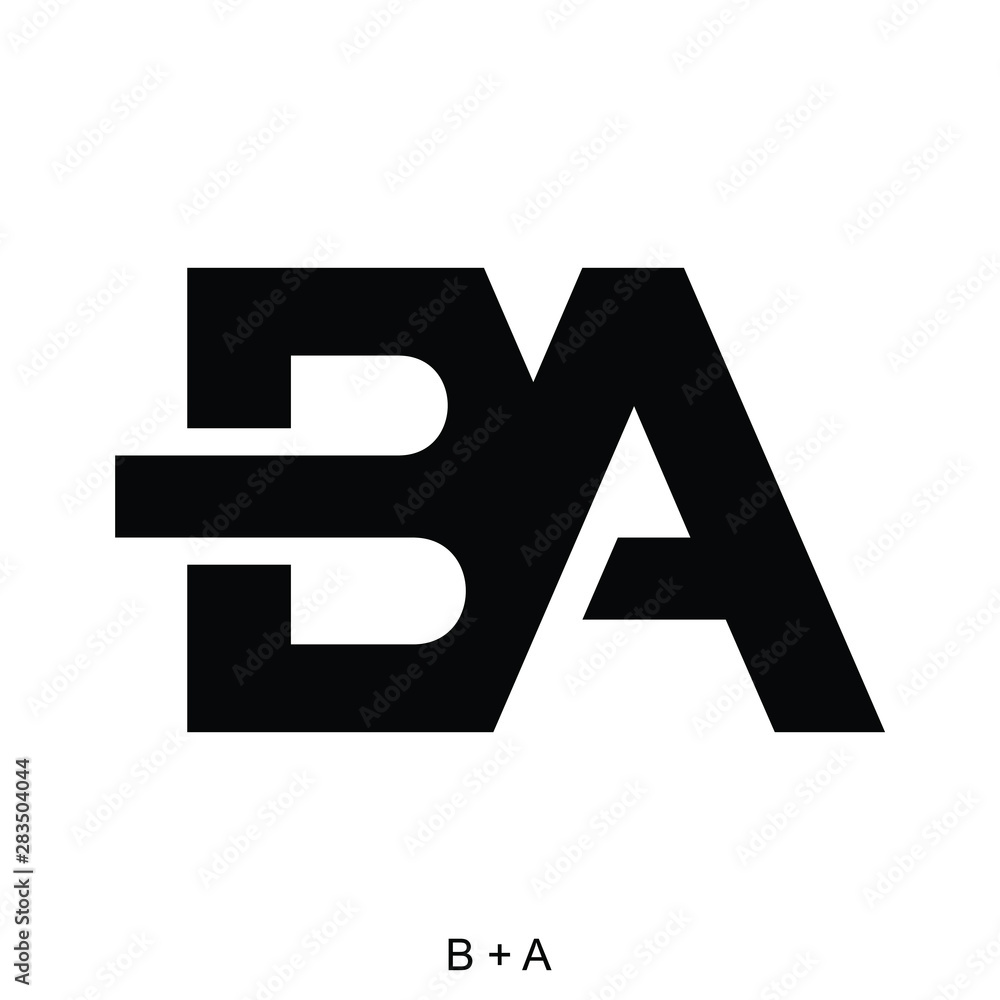 Letter B and A for icon or logo ready to use Stock Vector | Adobe Stock