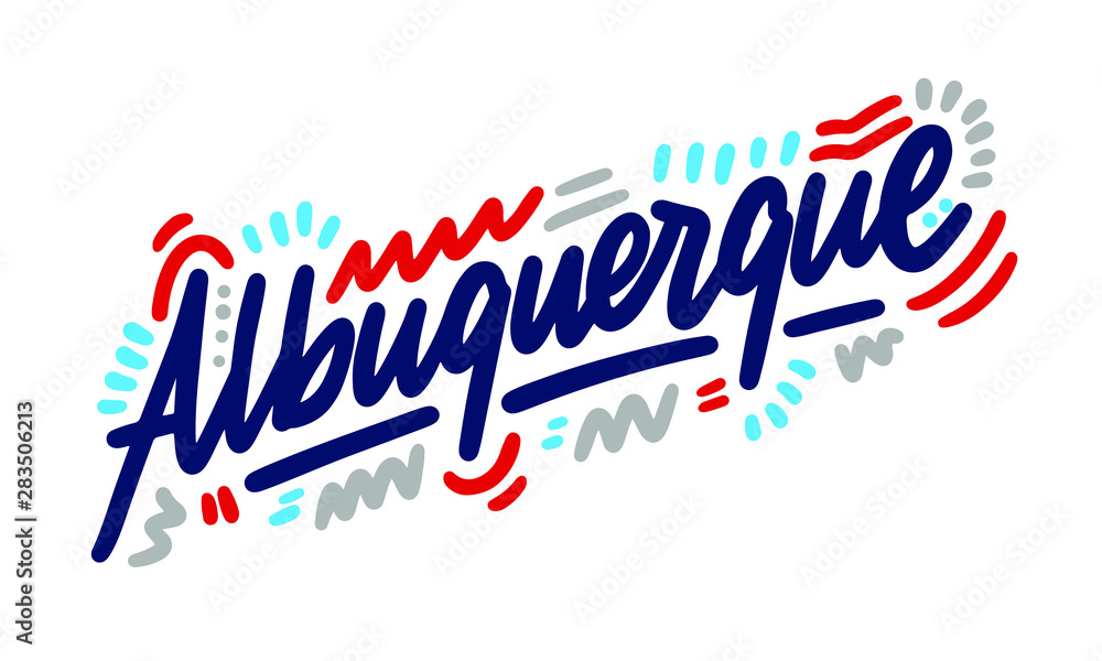 Albuquerque handwritten city name.Modern Calligraphy Hand Lettering for ...