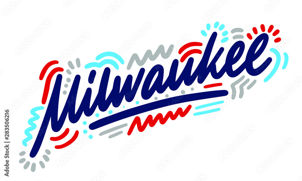 Milwaukee handwritten city name.Modern Calligraphy Hand Lettering for ...