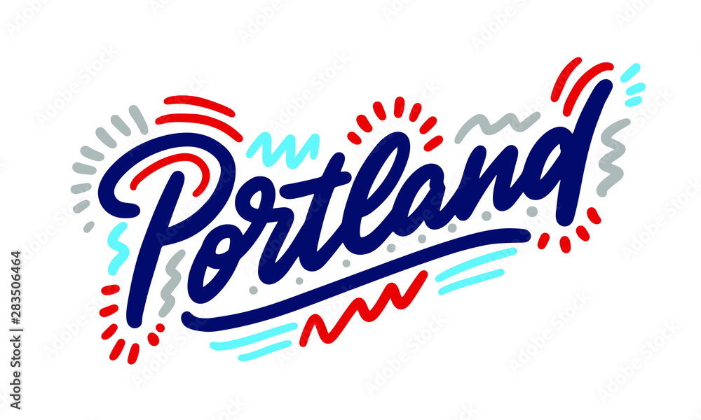 Portland handwritten city name.Modern Calligraphy Hand Lettering for ...