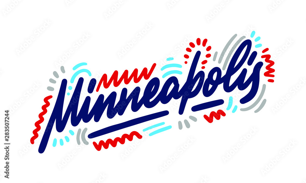 Minneapolis handwritten city name.Modern Calligraphy Hand Lettering for ...