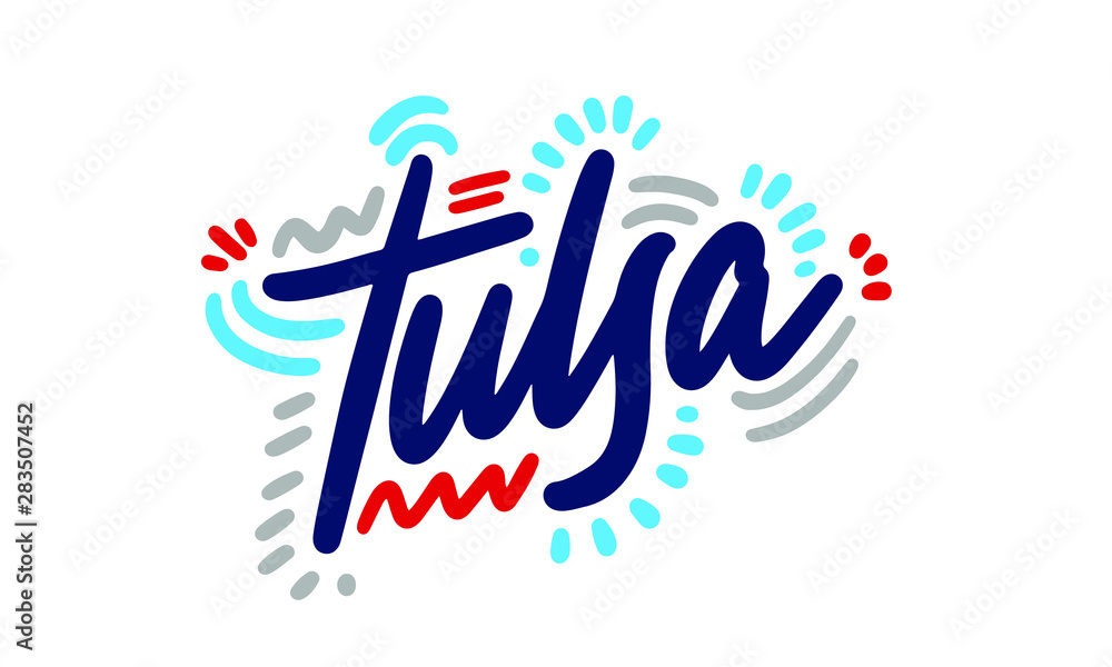 Tulsa handwritten city name.Modern Calligraphy Hand Lettering for ...