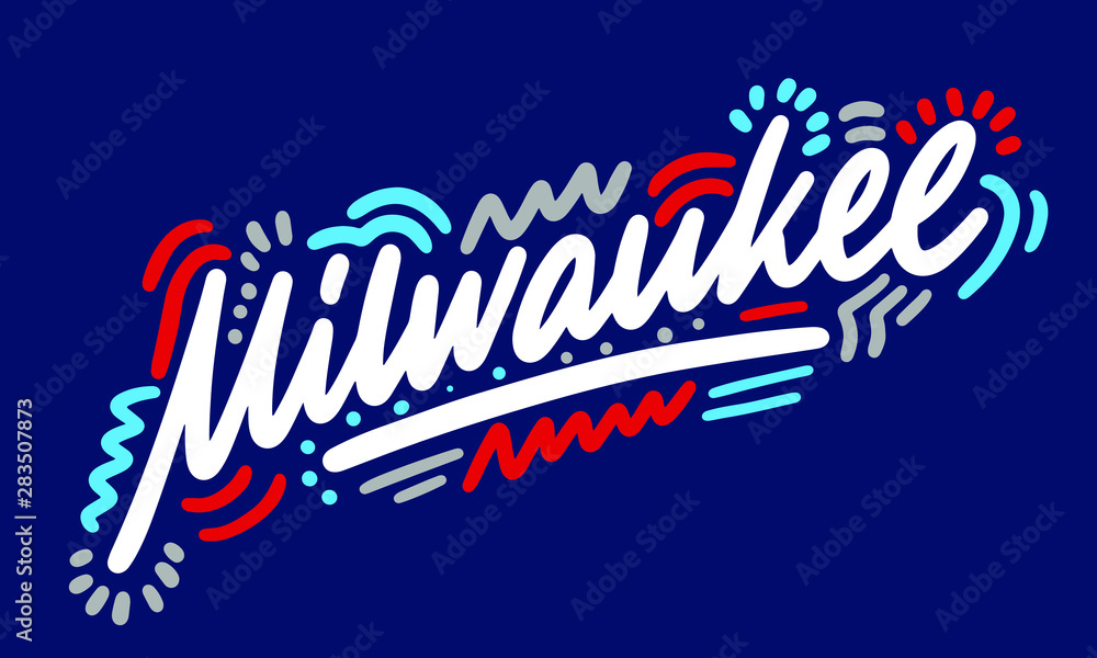 Milwaukee handwritten city name.Modern Calligraphy Hand Lettering for ...