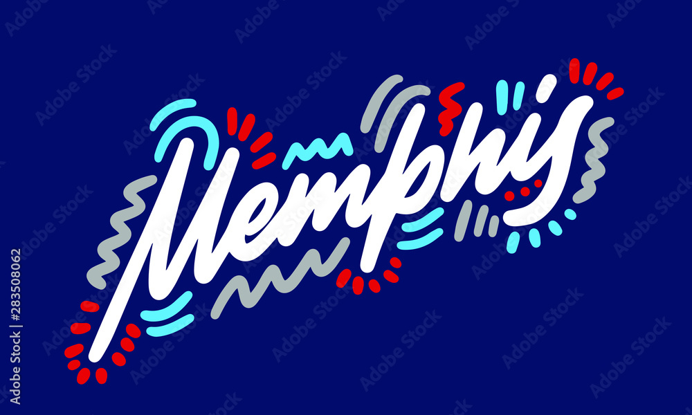 Memphis handwritten city name.Modern Calligraphy Hand Lettering for ...