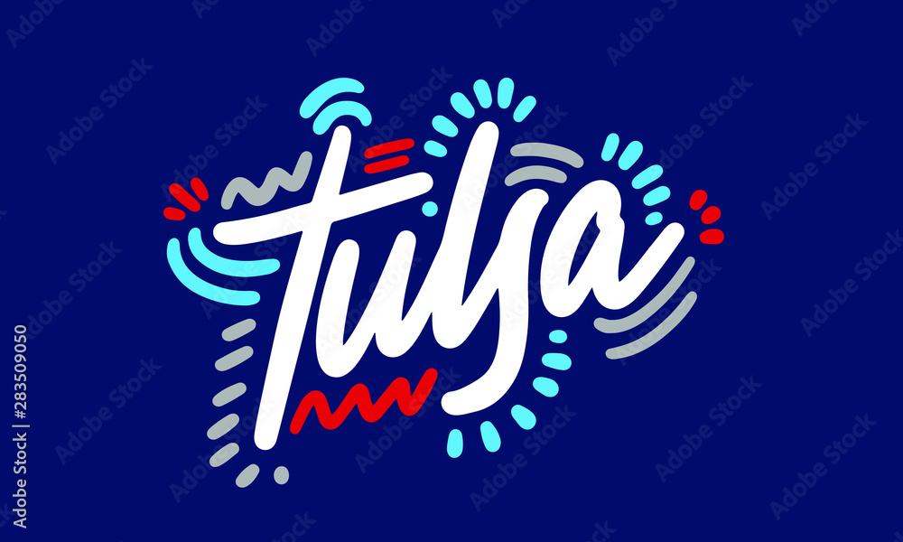 Tulsa handwritten city name.Modern Calligraphy Hand Lettering for ...