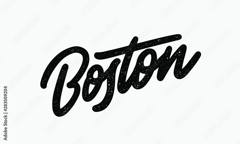 Boston hand written city name.Modern Calligraphy Hand Lettering for ...