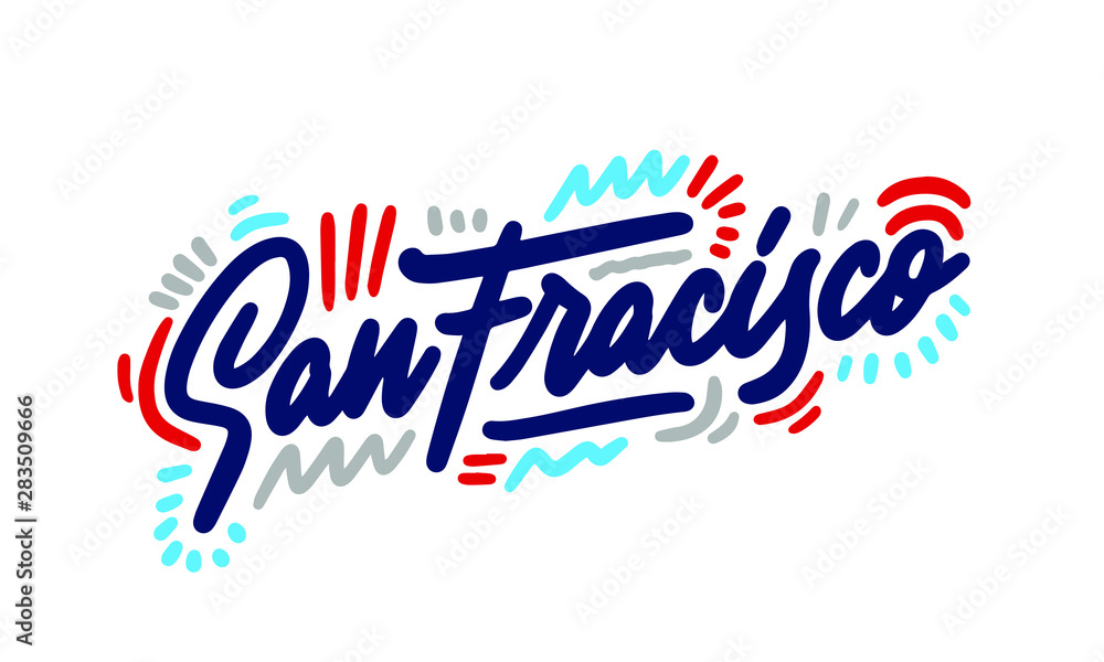 San Francisco handwritten city name.Modern Calligraphy Hand Lettering ...