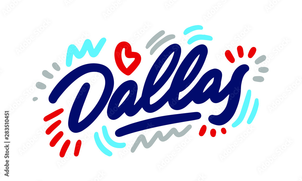 Dallas handwritten city name.Modern Calligraphy Hand Lettering for ...