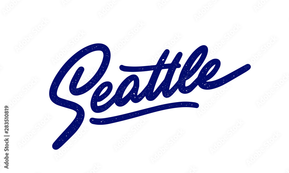 Seattle handwritten city name.Modern Calligraphy Hand Lettering for ...