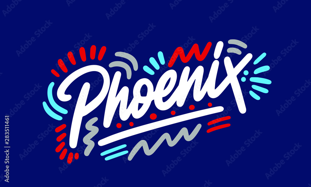 Phoenix handwritten city name.Modern Calligraphy Hand Lettering for ...