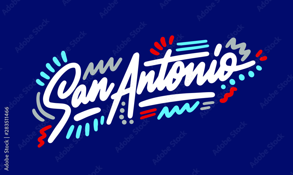 San Antonio handwritten city name.Modern Calligraphy Hand Lettering for ...