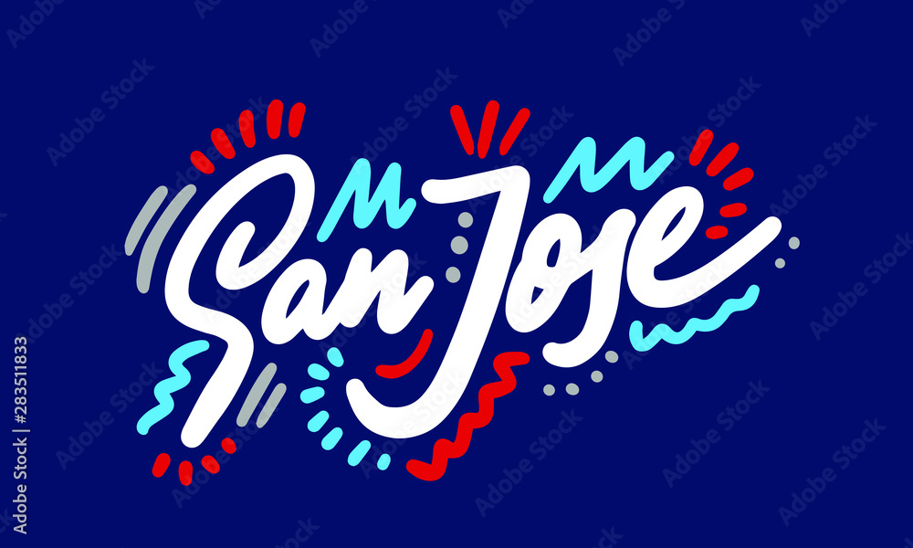 San Jose handwritten city name.Modern Calligraphy Hand Lettering for ...