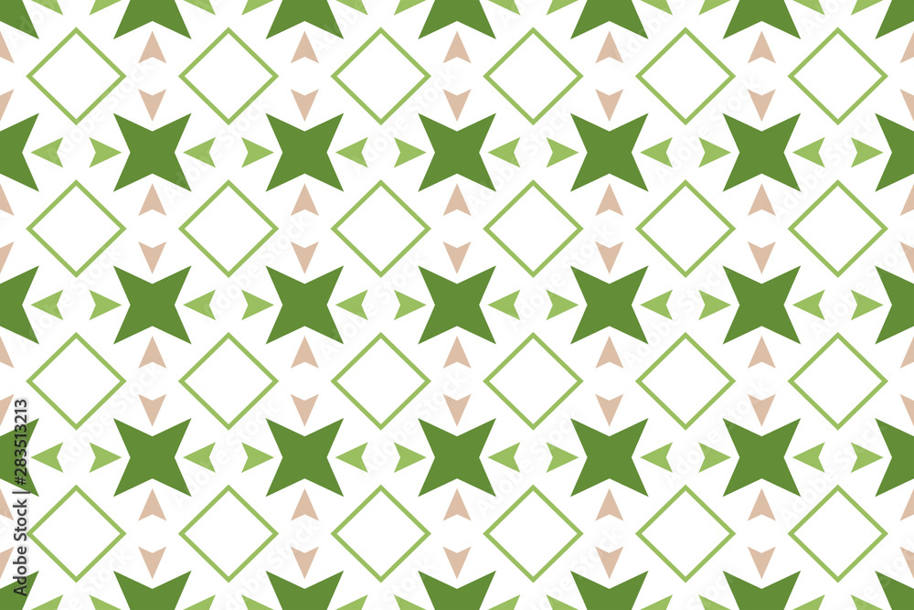 Seamless pattern. White background, shaped four pointed stars ...