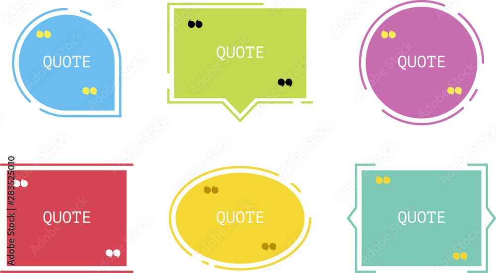 Quote box vector set. Various colored quote box. Vector Stock Vector ...