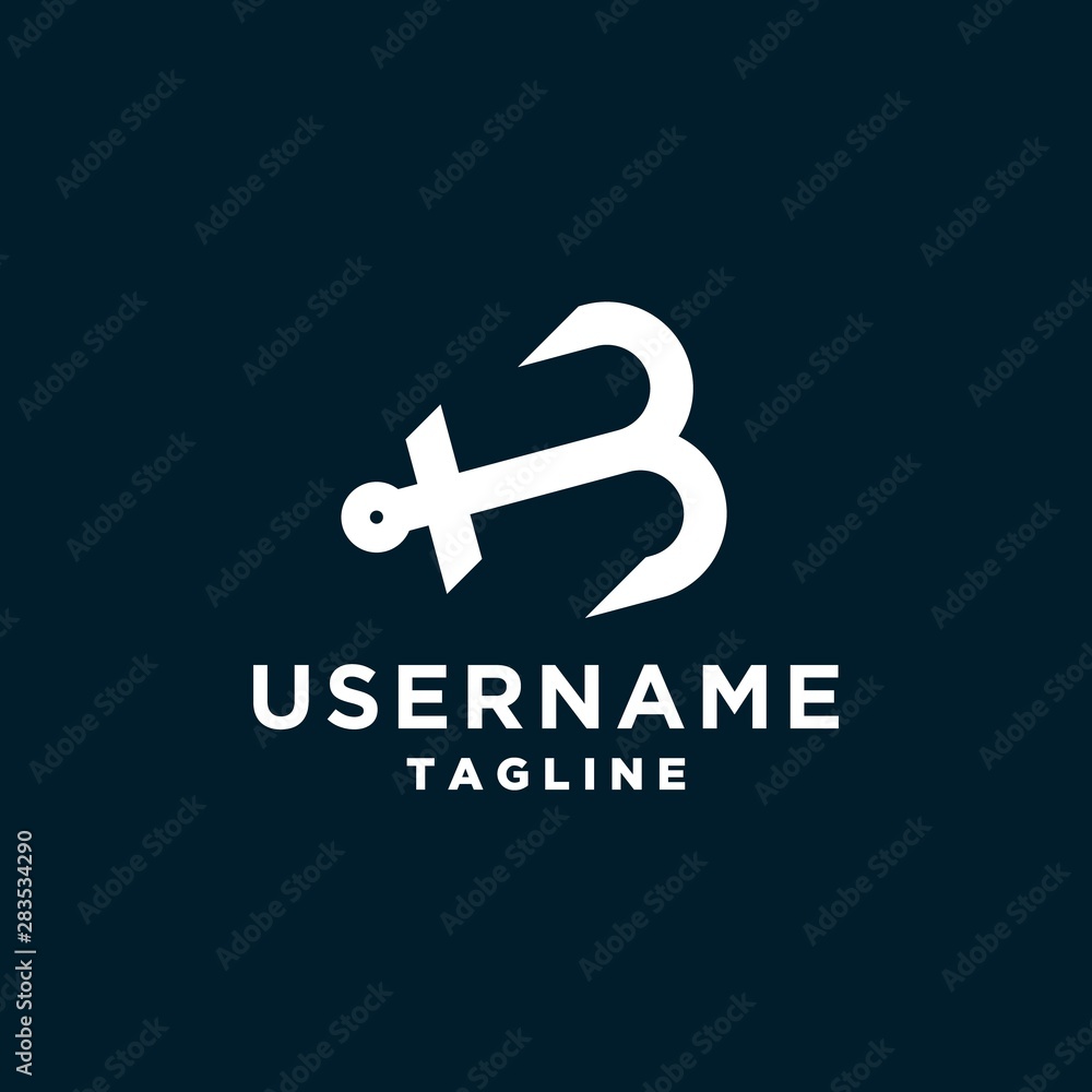 anchor logo design inspiration . anchor logo template . letter B logo ...