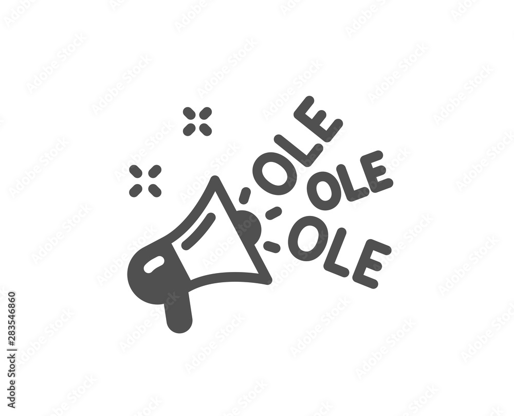 Championship with megaphone sign. Ole chant icon. Sports event symbol ...