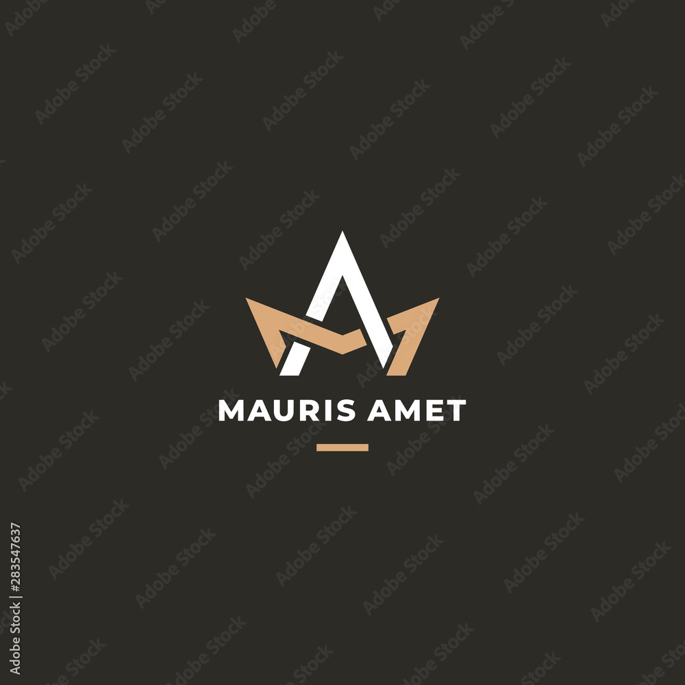 MA or AM. Monogram of Two letters A&M. Luxury, simple, minimal and ...