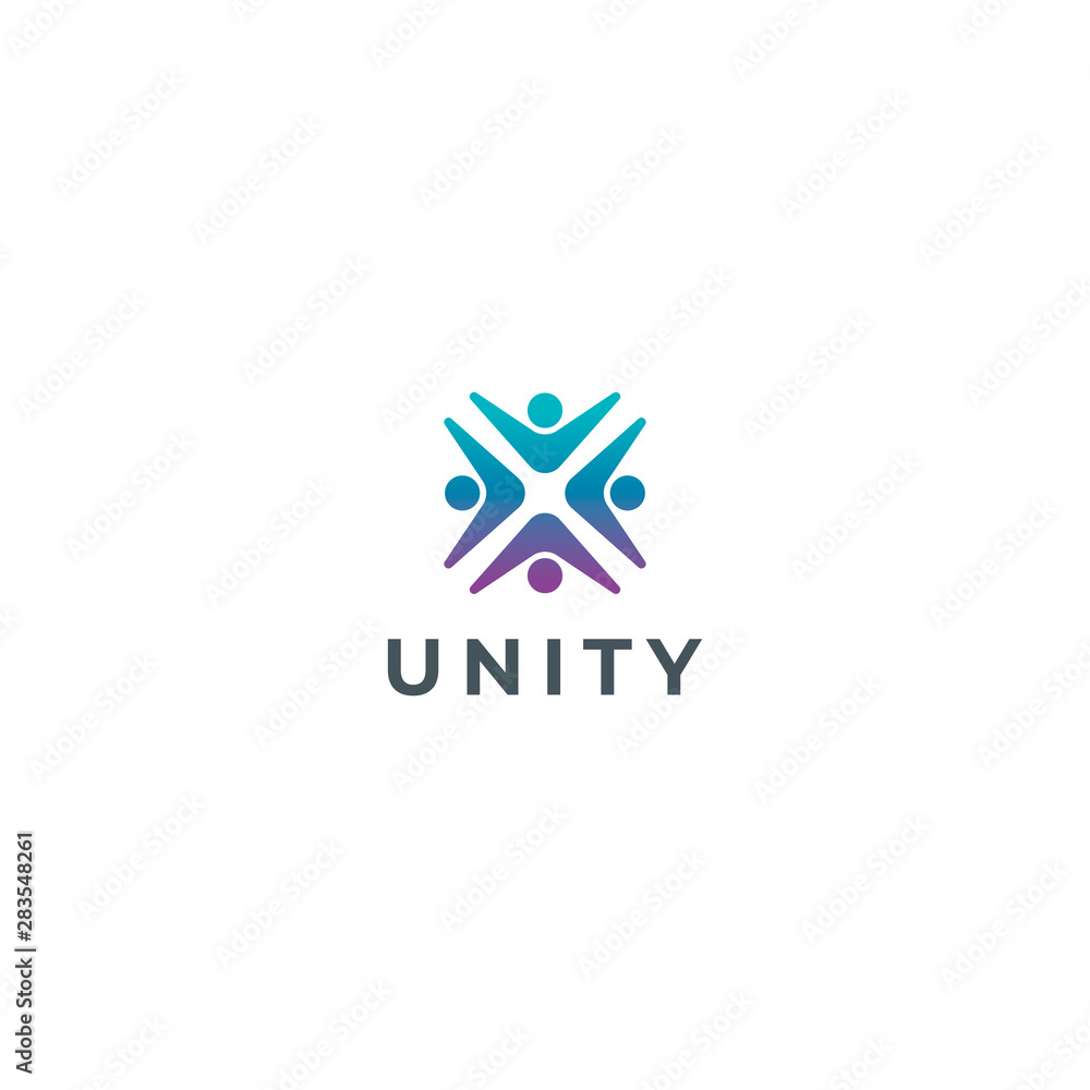 Unity sumbol. People logo design. Family care,social relationship ...