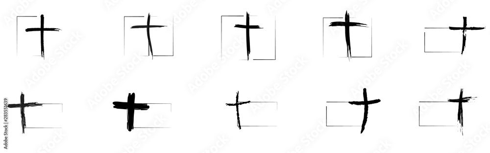 Hand-drawn black cross Stock Vector | Adobe Stock