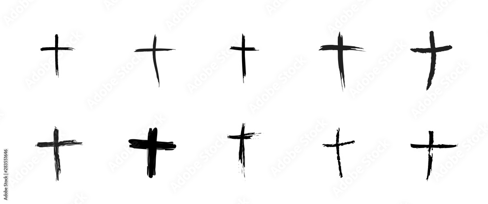 Hand-drawn black cross Stock Vector | Adobe Stock