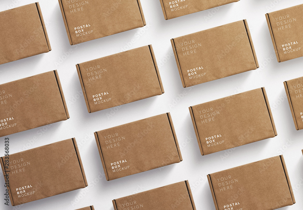 Arranged Postal Boxes Mockup Layout Stock Template | Adobe Stock