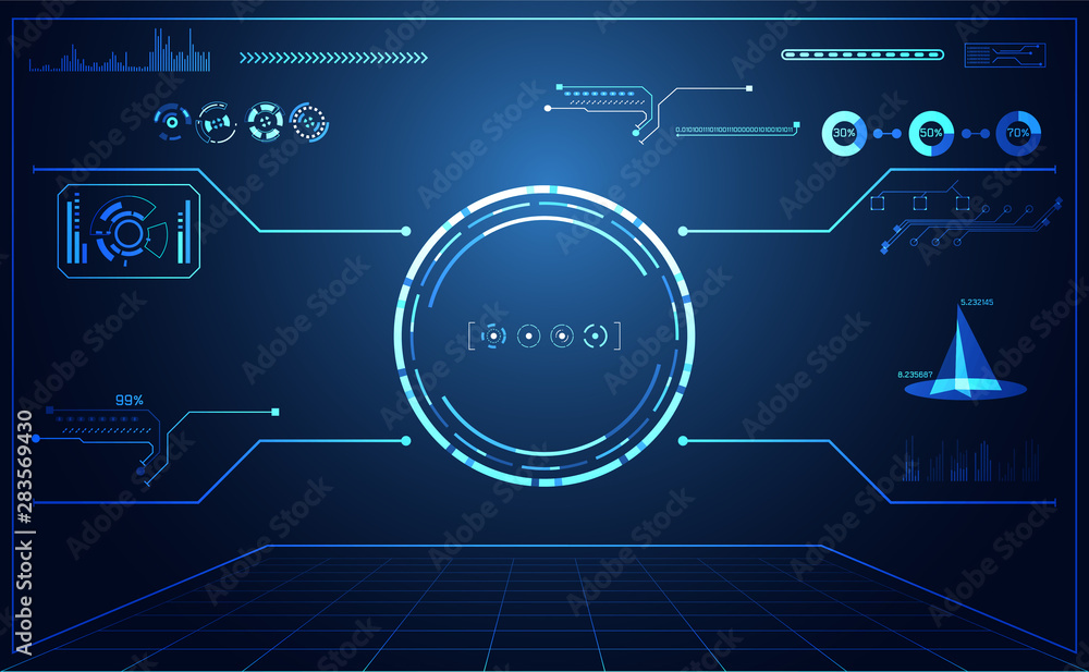 abstract technology ui futuristic map hud interface hologram elements ...