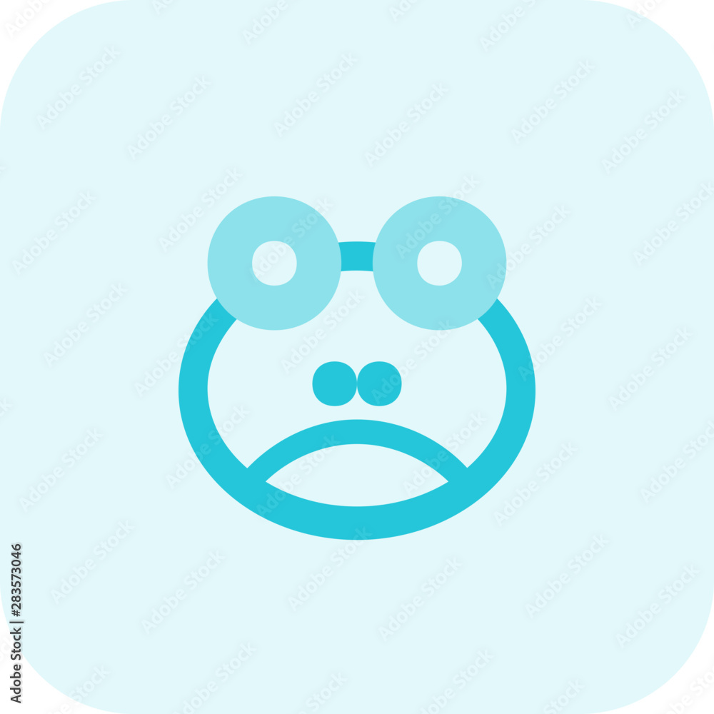 Sad toad frowning pictorial representation chat emoticon Stock Vector ...