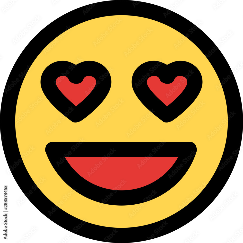 pictorial representation of heart eyes smiling emoticon Stock Vector ...