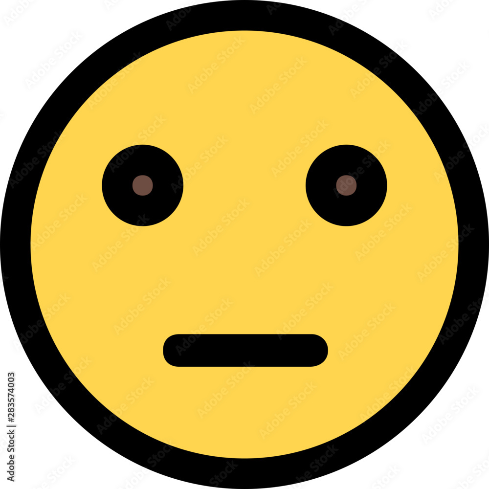 neutral face emoji with flat mouth expression Stock Vector | Adobe Stock