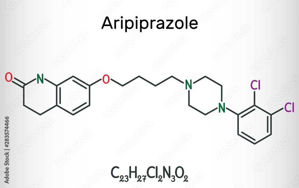 Aripiprazole, neurotransmitter, atypical antipsychotic drug molecule ...