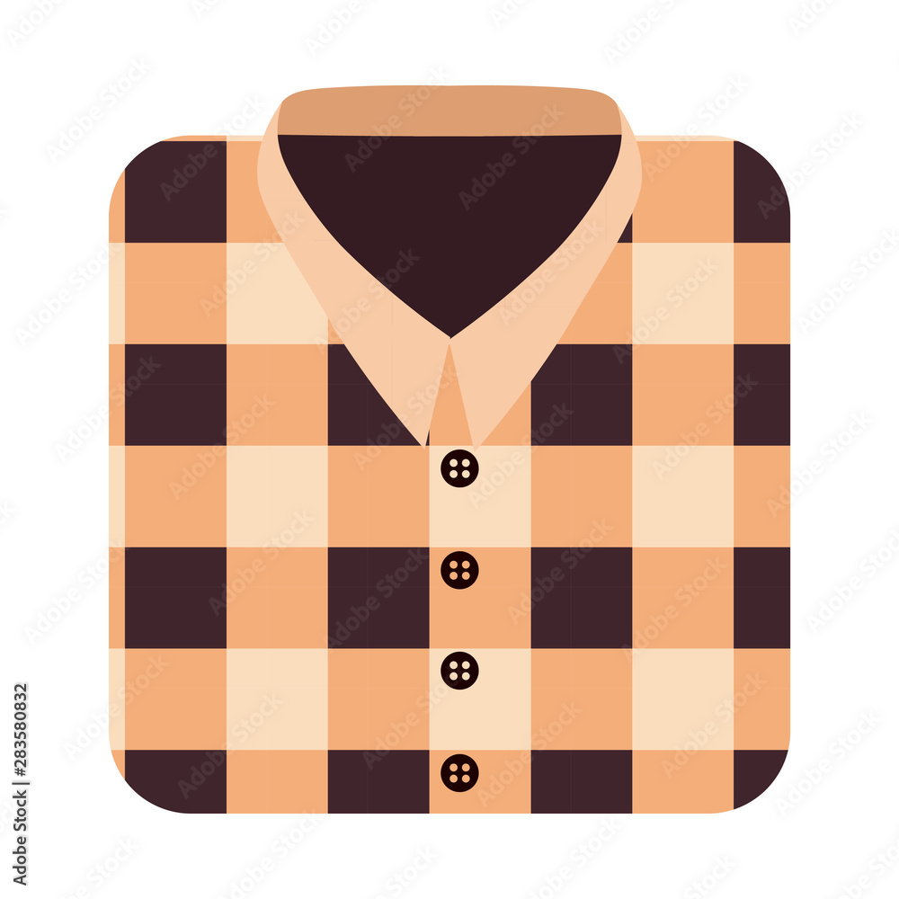 Vector Cartoon Plaid Shirt Isolated On White Background Stock Vector ...