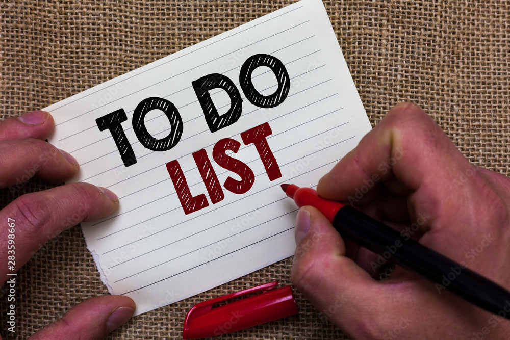 Writing note showing To Do List. Business photo showcasing A structure ...
