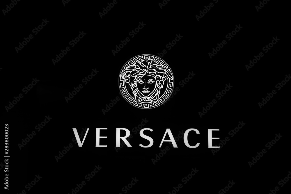 Detail from Versace shop in Doha, Qatar. It is an Italian fashion ...