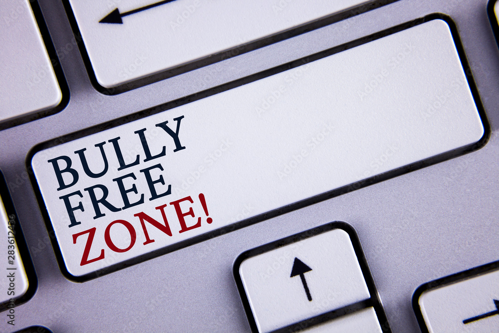 Word writing text Bully Free Zone Motivational Call. Business concept ...