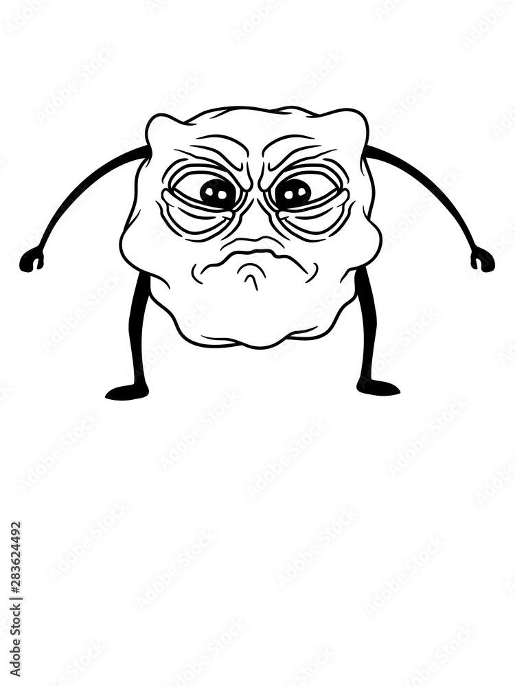 unglücklich kleines monster kopf augen gesicht traurig weinen flennen ...