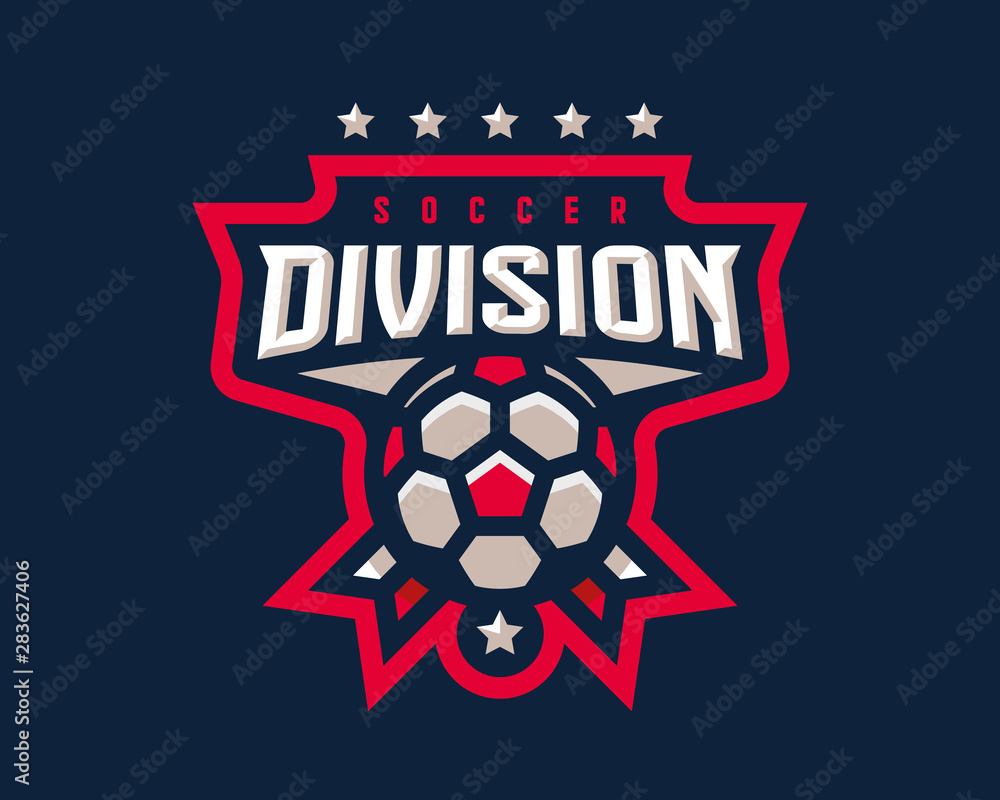 Soccer logo design. Football emblem tournament template editable for ...