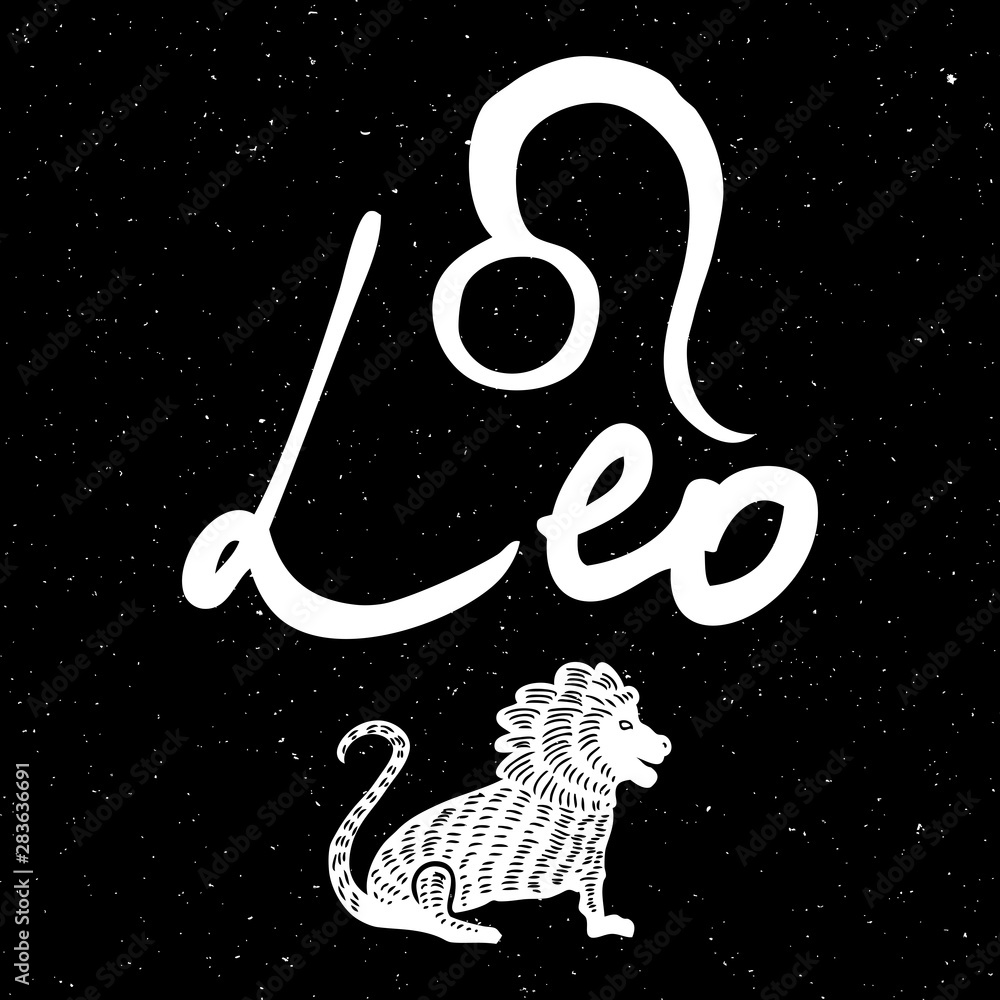 Leo zodiac horoscope hand drawing sign for mystic occult palmistry and ...