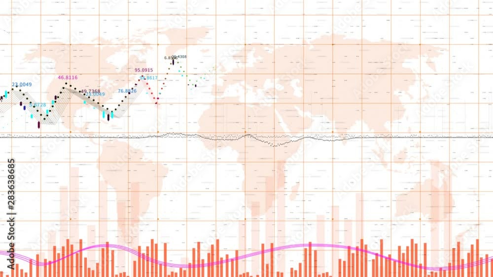 4k Financial data and diagrams showing a steady increase in profits ...