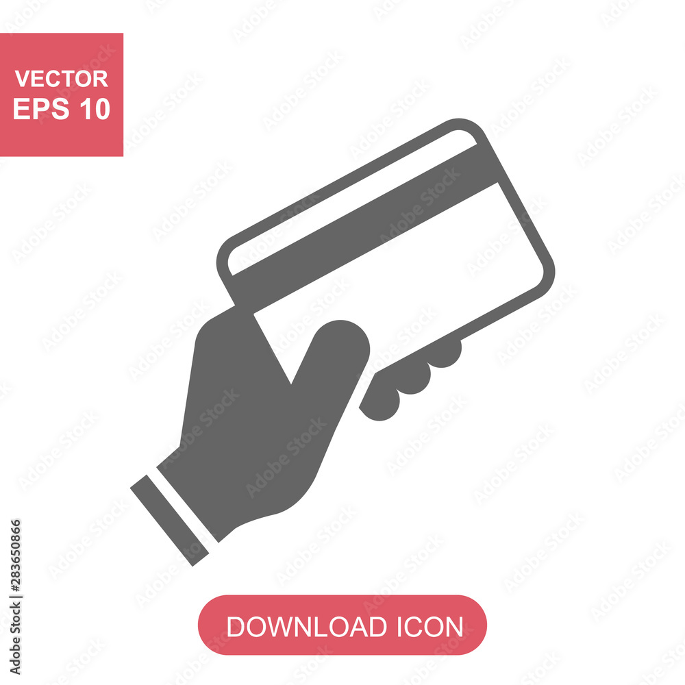 Hand holding a credit card icon Stock Vector | Adobe Stock