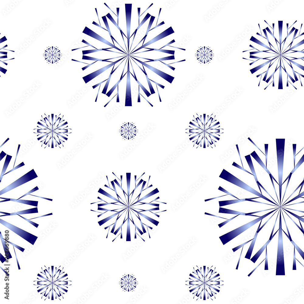 Stylized snowflakes with gradient fill in a seamless vector pattern ...