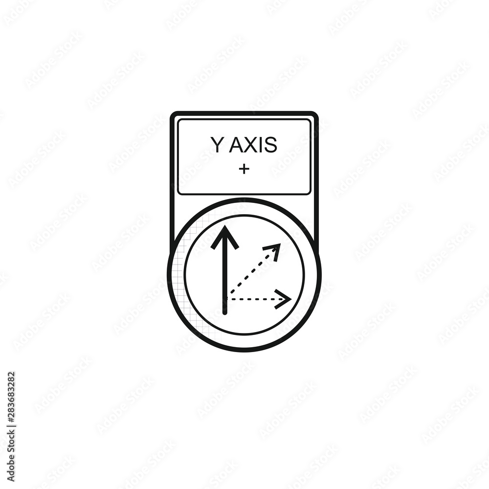 Taster mit Symbol [Y-Achse], positiv Stock Vector | Adobe Stock