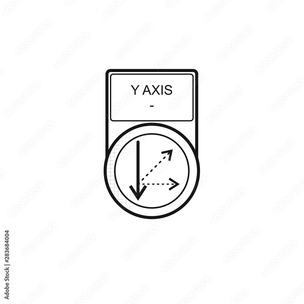 Taster mit Symbol [Y-Achse], negativ Stock Vector | Adobe Stock