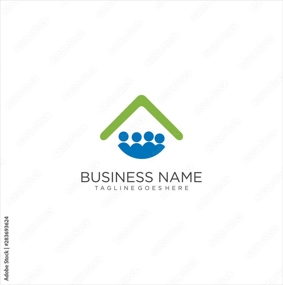 Group People House Logo Vector Design . Home Group Logo Design Vector ...