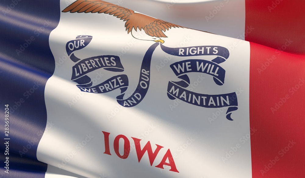 High resolution close-up Flag of Iowa - United States of America states ...
