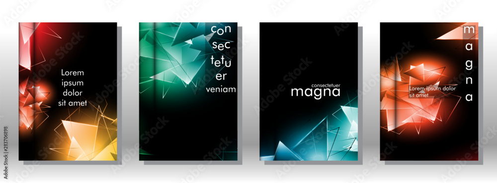 set the book cover the background of the light Triangle. Abstract ...